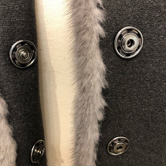 Basler | Jackets & Coats | Wool Jacket Blazer Fur Trim Size 44 Brown ...